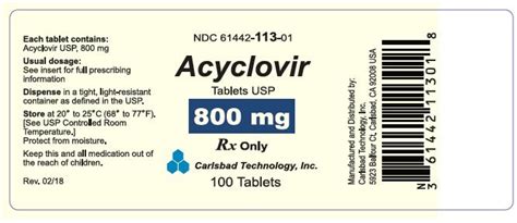 Acyclovir Tablets Package Insert