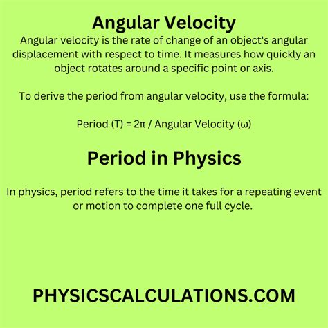 How To Derive Period From Angular Velocity