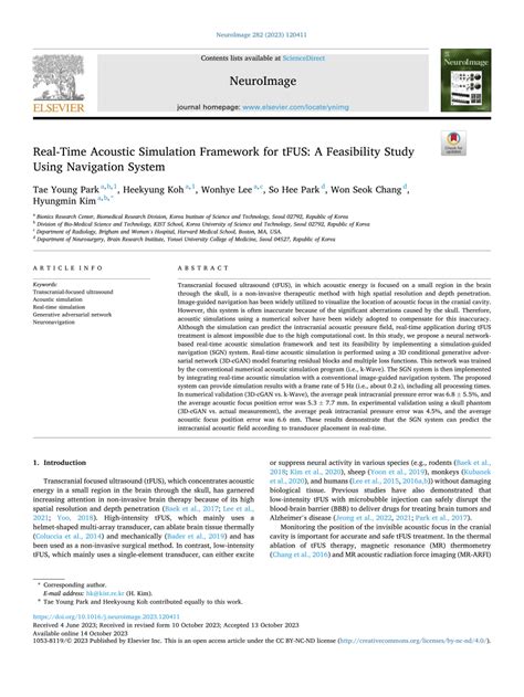 Pdf Real Time Acoustic Simulation Framework For Tfus A Feasibility