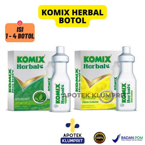 Jual Komix Herbal Potek Botol Original Lemon Komix 15ml Shopee Indonesia