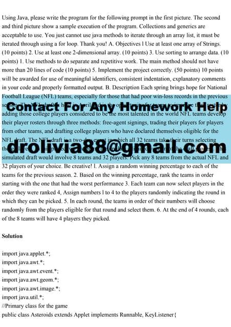 using java please write the program for the following prompt in the pdf