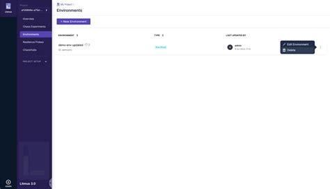 Delete An Environment Litmus Docs