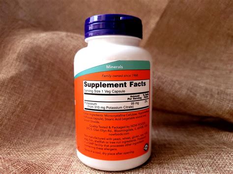 NOW Foods, калий цитрат, Potassium, 99 мг, 180 капсул — Купить добавки ...