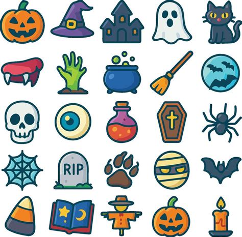 Halloween Icons Collection For Decorations And Designs 71184890 Vector