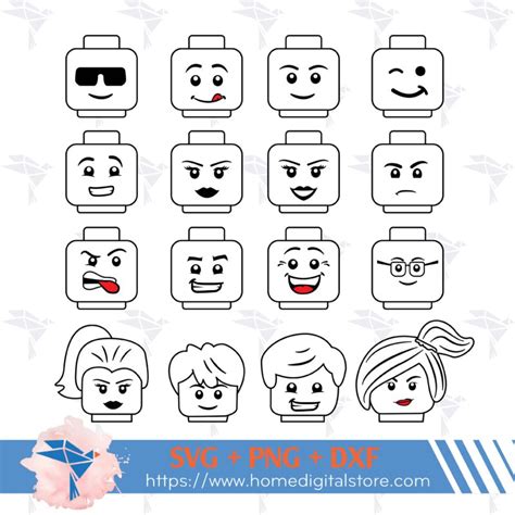 Lego Faces Svg Png Dxf
