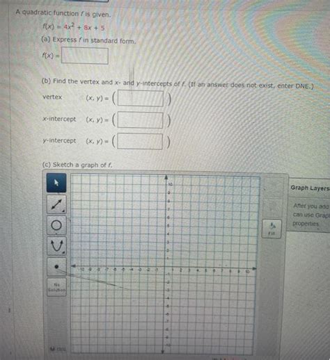 solved a quadratic function f is given f x 4x2 8x 5 a