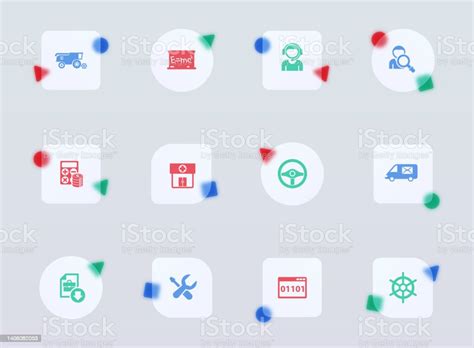 직업 검색 유리 형태 유행 스타일 아이콘 직업 검색 색상 그림이있는 투명한 유리 색상 벡터 아이콘 웹 및 Ui 디자인 모바일 앱 및 프로모션 비즈니스 광고 개체 그룹에 대한