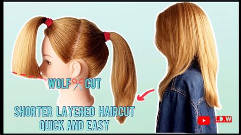 Diy 🆕wolf Cut Shorter Layers Haircut 135 Degrees Tutorial Youtube