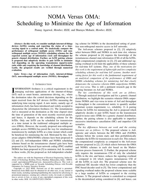 pdf noma versus oma scheduling to minimize the age of information