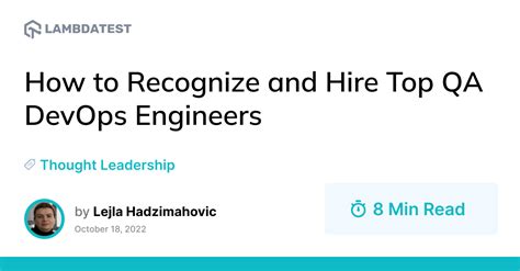 How To Recognize And Hire Top Qa Devops Engineers Lambdatest