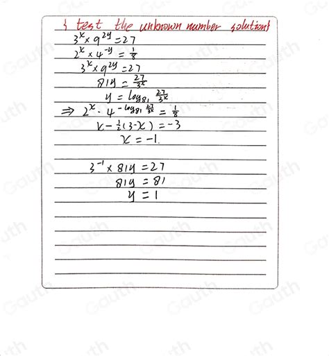 Solved Solve The Simultaneous Equations And Find The Values Of X And Y Show Rough Work [algebra]