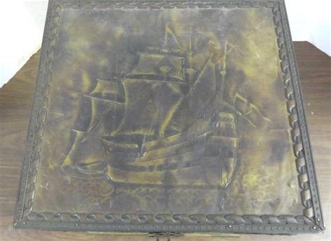 Lot Artistic Brass Looking Lockable Box