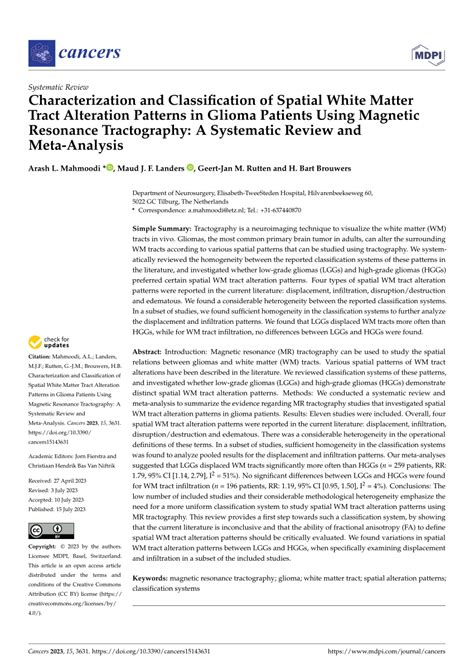 Pdf Characterization And Classification Of Spatial White Matter Tract Alteration Patterns In