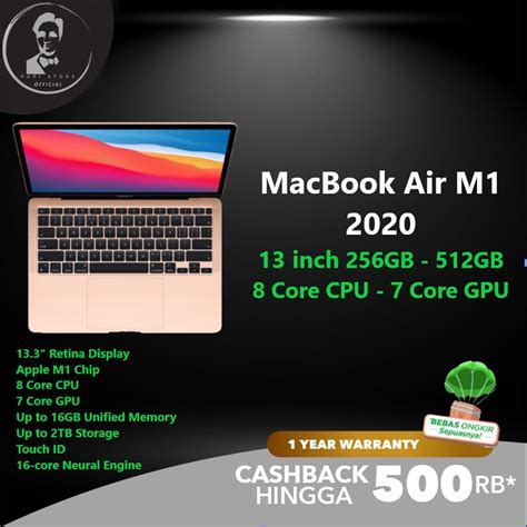 Jual Apple MacBook Air 2020 CPO 256GB 512GB 13 Inch M1 Chip 8 Core CPU 7 Core GPU Shopee