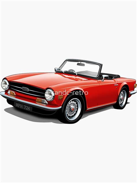 Triumph Tr6 In Red Sticker For Sale By Candc Retro Redbubble
