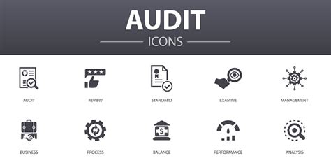 감사 간단한 개념 아이콘을 설정 합니다 검토 표준 검사 프로세스 등의 아이콘을 포함 하 고 웹 로고 Ui Ux에 사용할 수 있습니다 회계에 대한 스톡 벡터 아트 및 기타