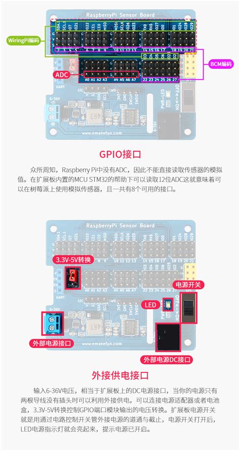 树莓派 代 b b 传感器IO扩展板带ADC PWM GPIO拓展板I C控制带DC 阿里巴巴