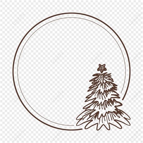 추상 갈색 미니멀 한 크리스마스 일러스트 트리 원형 테두리요약실루엣 Png 일러스트 무료 다운로드 Lovepik