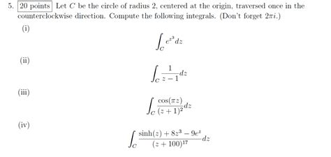 Solved Points Let C Be The Circle Of Radius Chegg