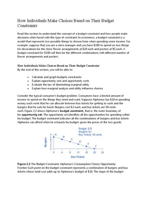 1 3 How Individuals Make Choices Based On Their Budget Constraints Download Free Pdf Utility