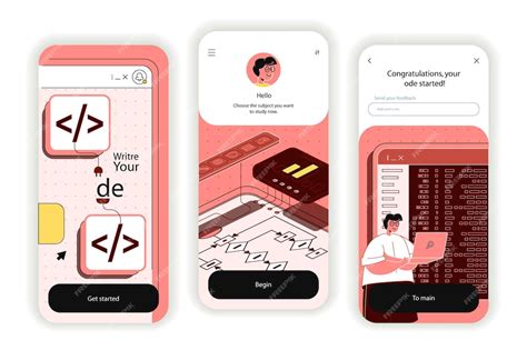 Premium Vector Programming Software Concept Onboarding Screens Ui Ux