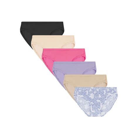 Hanes Bikini 6 Pack Panties Comfort Flex Fit Microfiber Stretch Womens