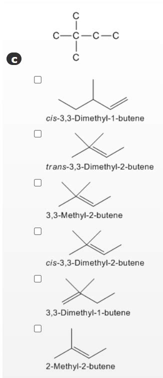 solved choose correct names and structural formulas for