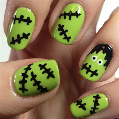 Frankie Nails Easy Hulk Nails Black And Green Smiley Face Nails