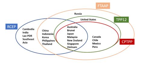 Membership Of The Cptpp Tpp 12 Rcep And Ftaap In Overview [8] Download Scientific Diagram