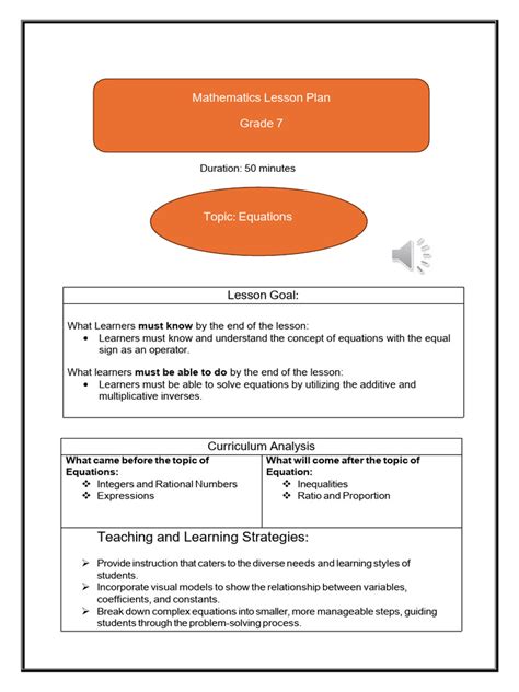 Annotated Teaching Mathematics Lesson Plan Pdf