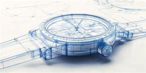 Elaborate Watch Blueprint Technical Drawing Precision Engineering Timepiece Design Schematic