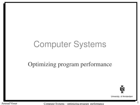 PPT Optimizing Program Performance In Computer Systems PowerPoint Presentation ID 3291743