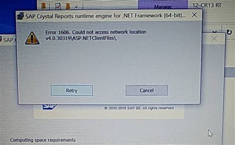 Error 1606 Could Access Network Location Xxx Aspnetclientfiles When