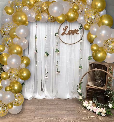 Balloon Arch Kit Balloon Garland Strong Thick Balloons White And Gold