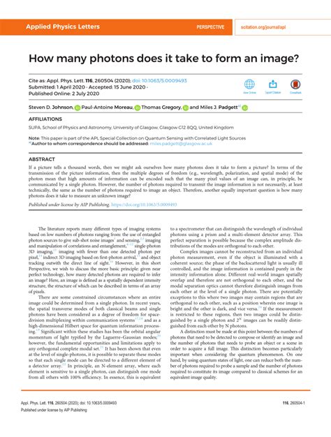 PDF How Many Photons Does It Take To Form An Image
