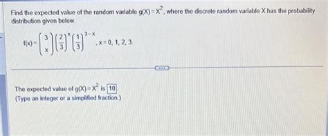 Solved Find the expected value of the random variable | Chegg.com