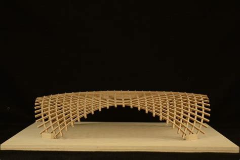 Wooden Grid Shell Model In Pavilion Architecture