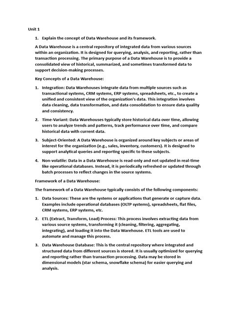 Dmw Qb Solved Sem6 1 2 Pdf Data Warehouse Metadata