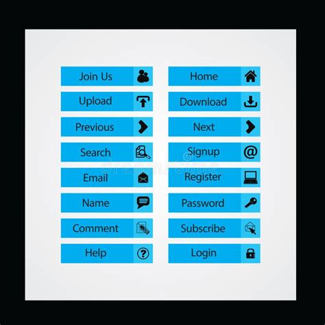 Web Design Buttons Theme Stock Illustration Illustration Of Control