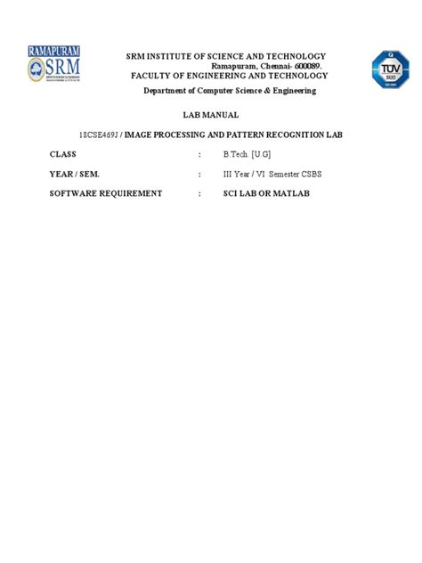 image processing lab manual pdf computer vision imaging