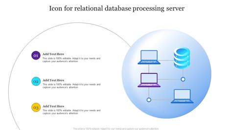 icon for relational database processing server ppt presentation