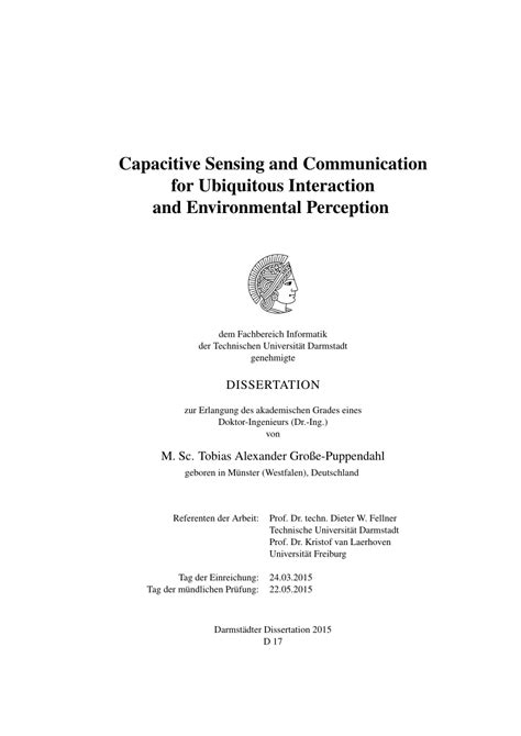 Pdf Capacitive Sensing And Communication For Ubiquitous Interaction