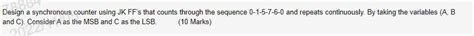 Solved Design A Synchronous Counter Using JK FF S That Chegg