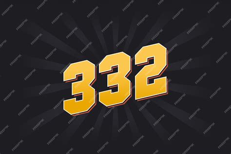 Premium Vector Number 332 Vector Font Alphabet Yellow 332 Number With