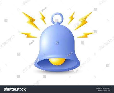 3d Notification Bell Icon Realistic Render Stock Vector Royalty Free 2255887485 Shutterstock