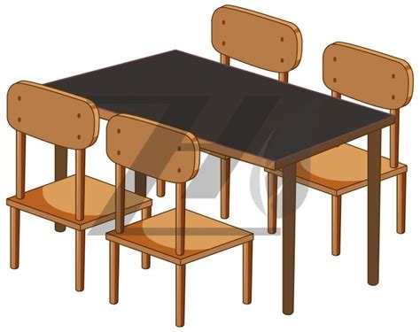 دانلود وکتور میز با چهار صندلی چوبی دانلود رایگان فایل لایه باز، Psd
