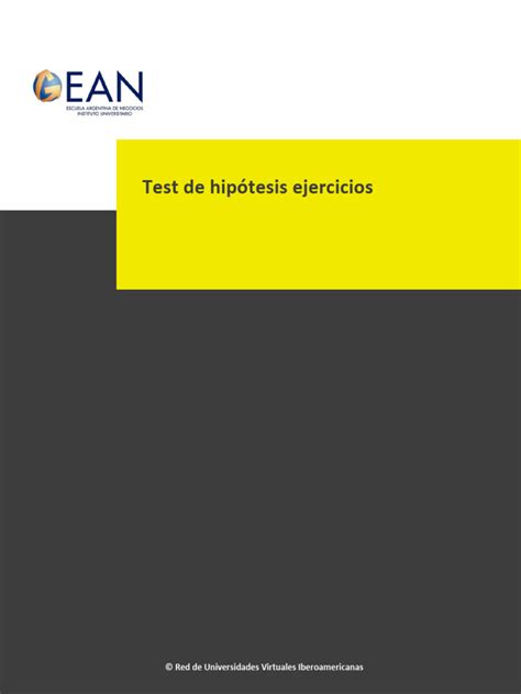 Test De Hipotesis Ejercicios Pdf