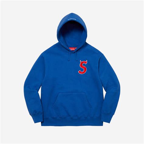 슈프림 S 로고 후드 스웨트셔츠 로얄 22fw Supreme Kream