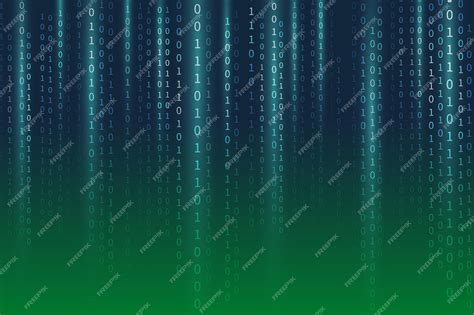Premium Vector A Computer Generated Image With Binary Code And A Green Background