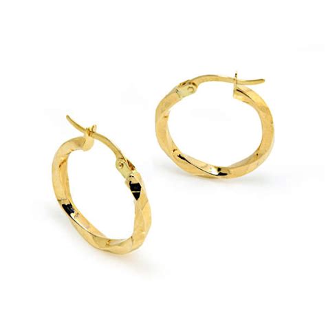 14k Yellow Gold Polished Twist Loop Earrings